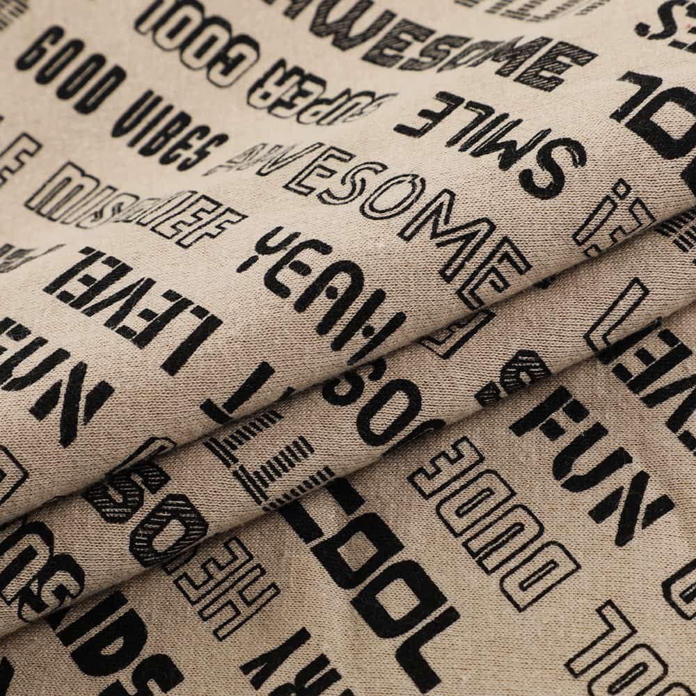 China 2022 new 32S CVC Combed knitted print letter pattern French fleece Fabric for hoodies ...